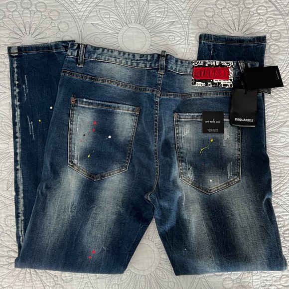 DSQUARED | Jeans | New Dsquared2 Distressed Kenny Jeans 54 It Paint ...